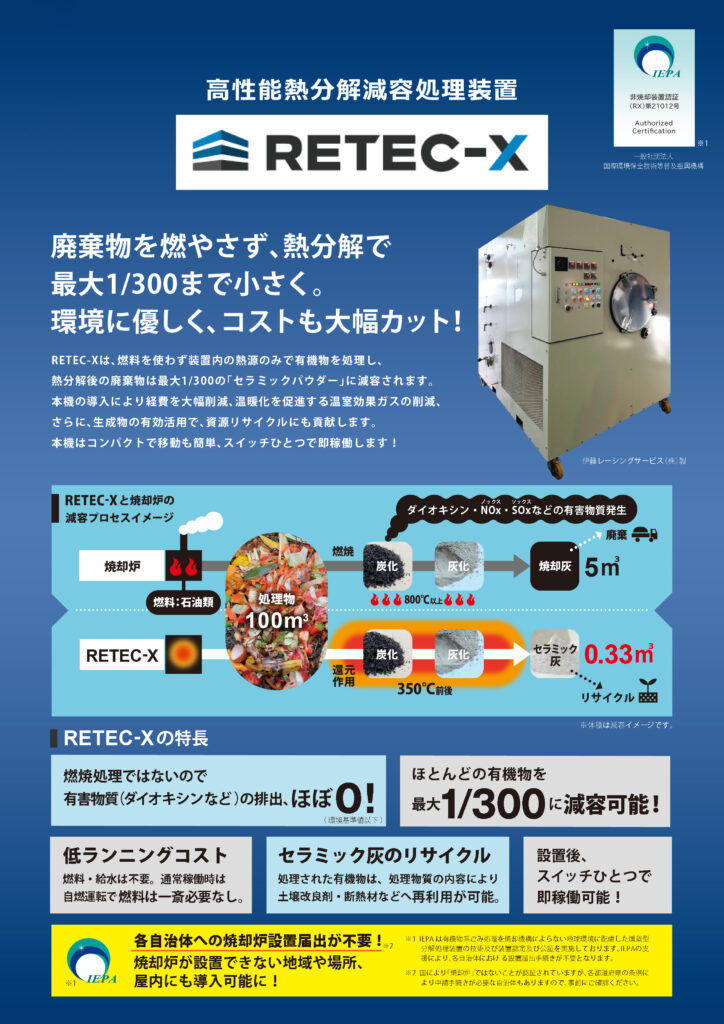 有機物熱分解処理装置（RETEC） |アルナス合同会社（ 自然資源再利用／カーボンニュートラル）